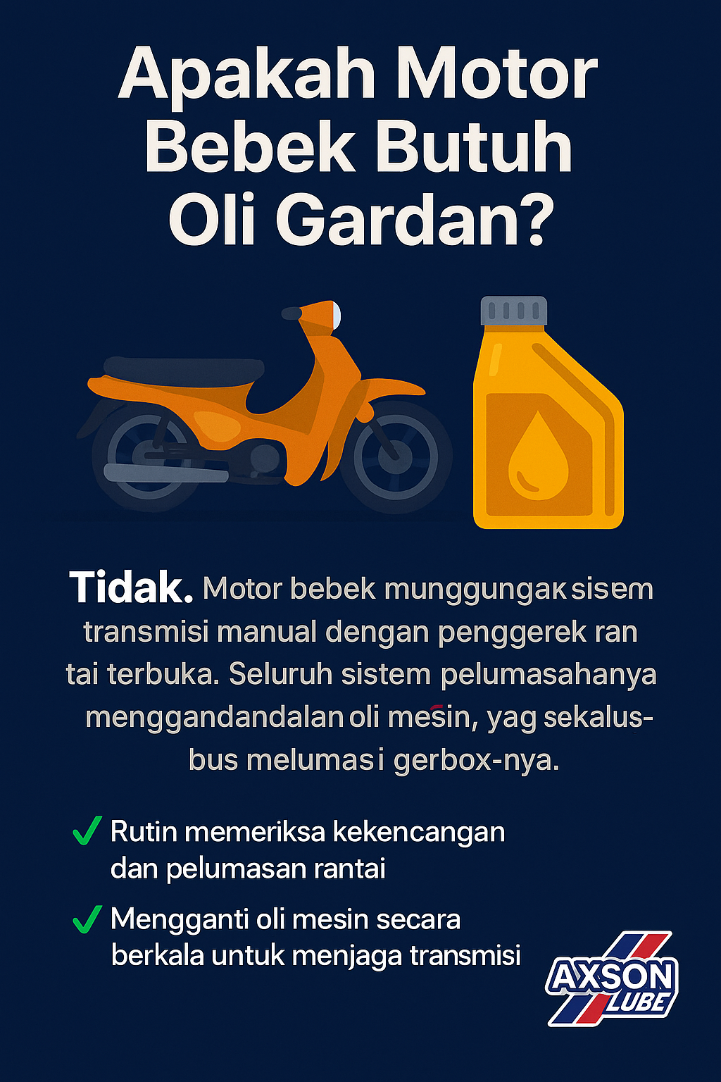 Oli Gardan untuk Motor Matic dan Bebek: Apa Bedanya? – Axon Lube