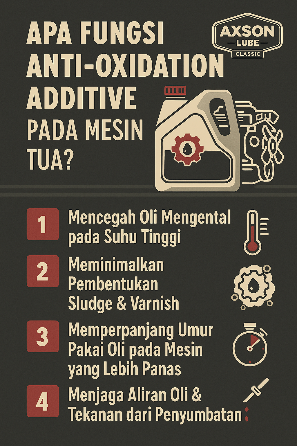 Pentingnya Additive Anti-Oxidation dalam Oli Mobil Berumur – Axon Lube